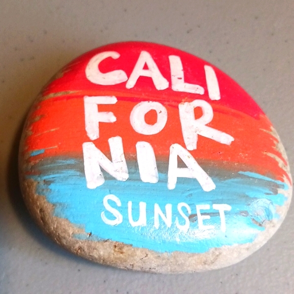 Art | California Painted Art Rock Paper Weight Rare Eshopchicago | Poshmark
